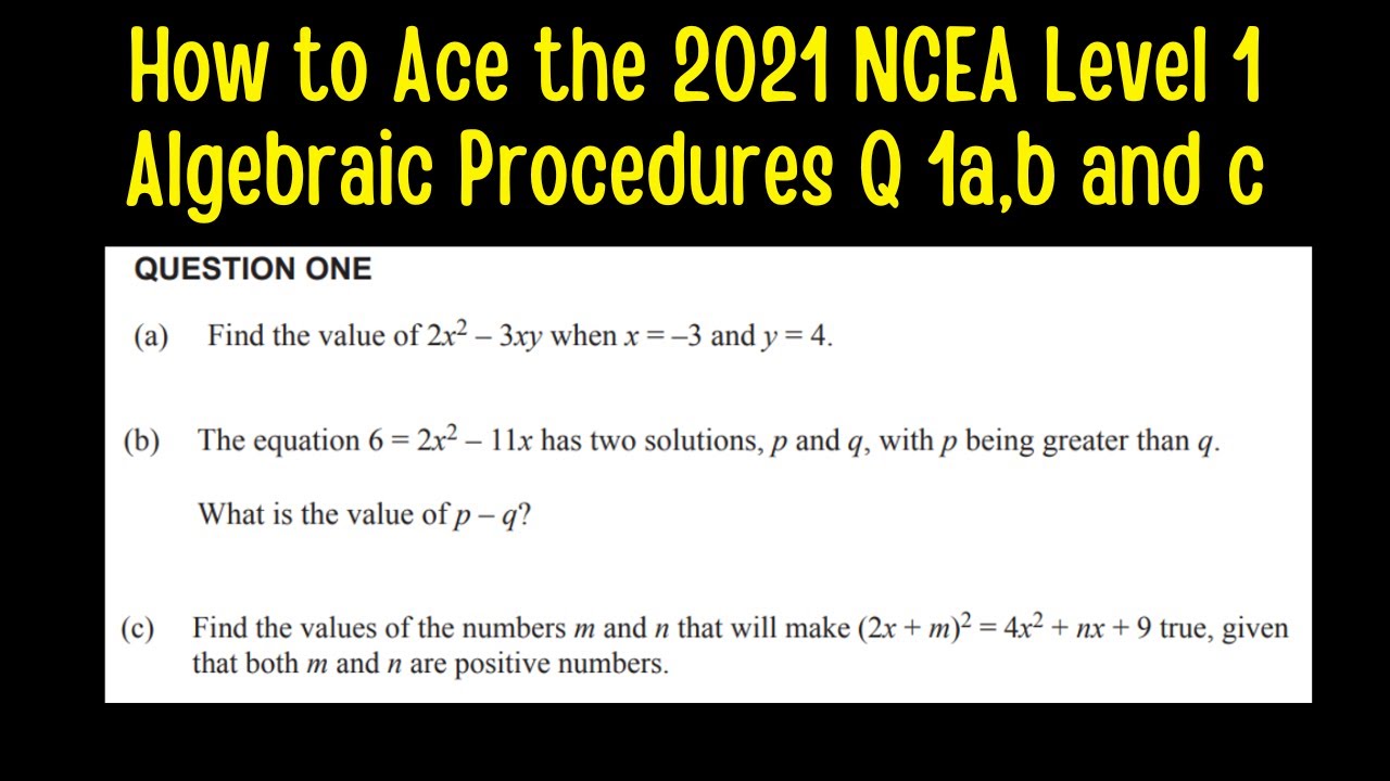 How to Ace the 2021 NCEA Level 1 Algebraic Procedures (MCAT ...