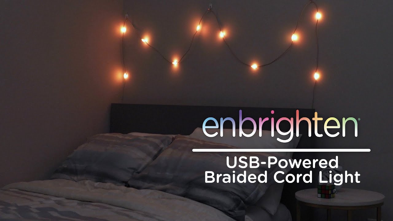 70522: Enbrighten USB-Powered Braided Cord Light - Overview - YouTube