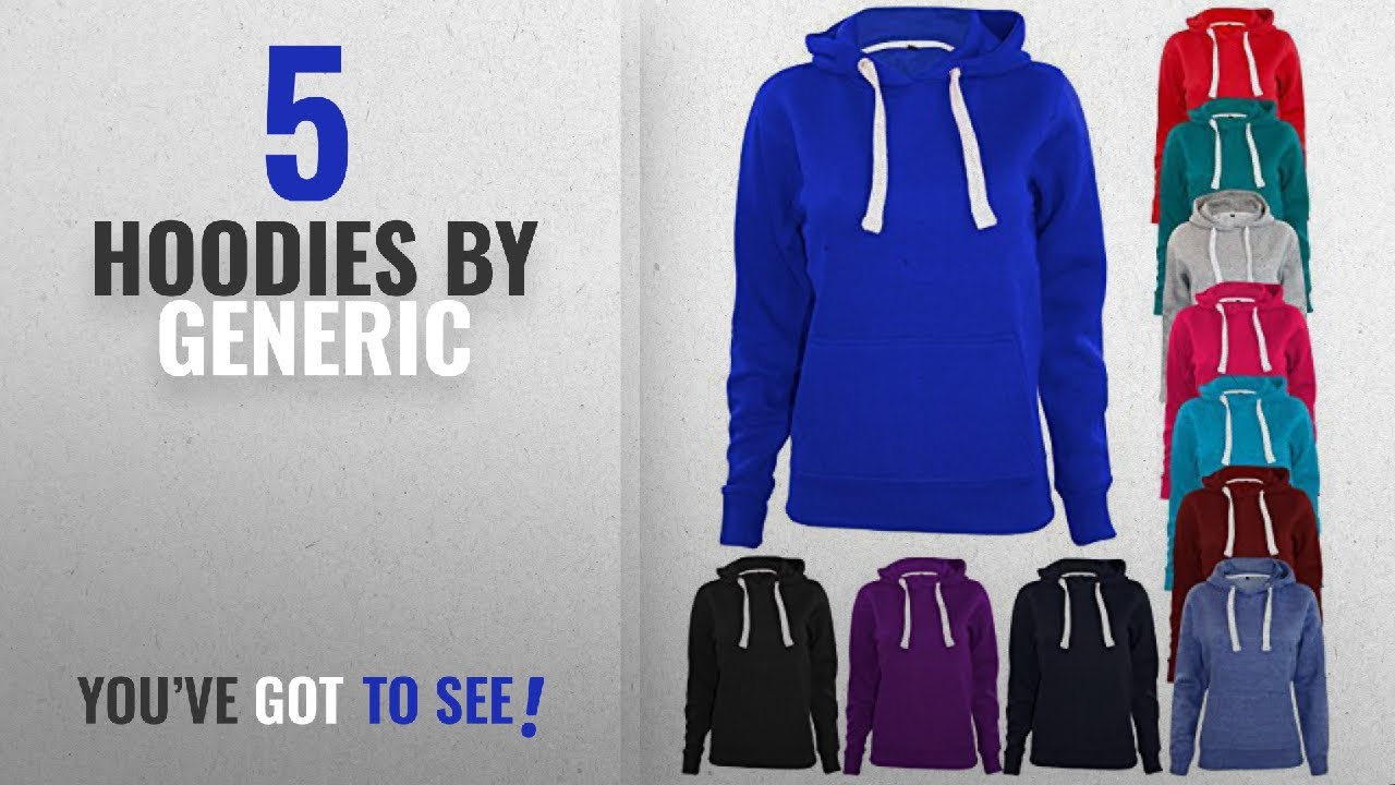 Top 10 Generic Hoodies [2018]: New Ladies Plain Pull Over Womens Hoody ...