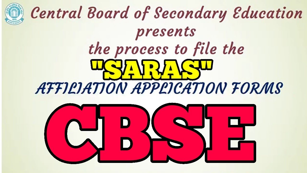 New CBSE Affiliation #SARAS. Complete Process Explained including Part A, B, C of Online ...