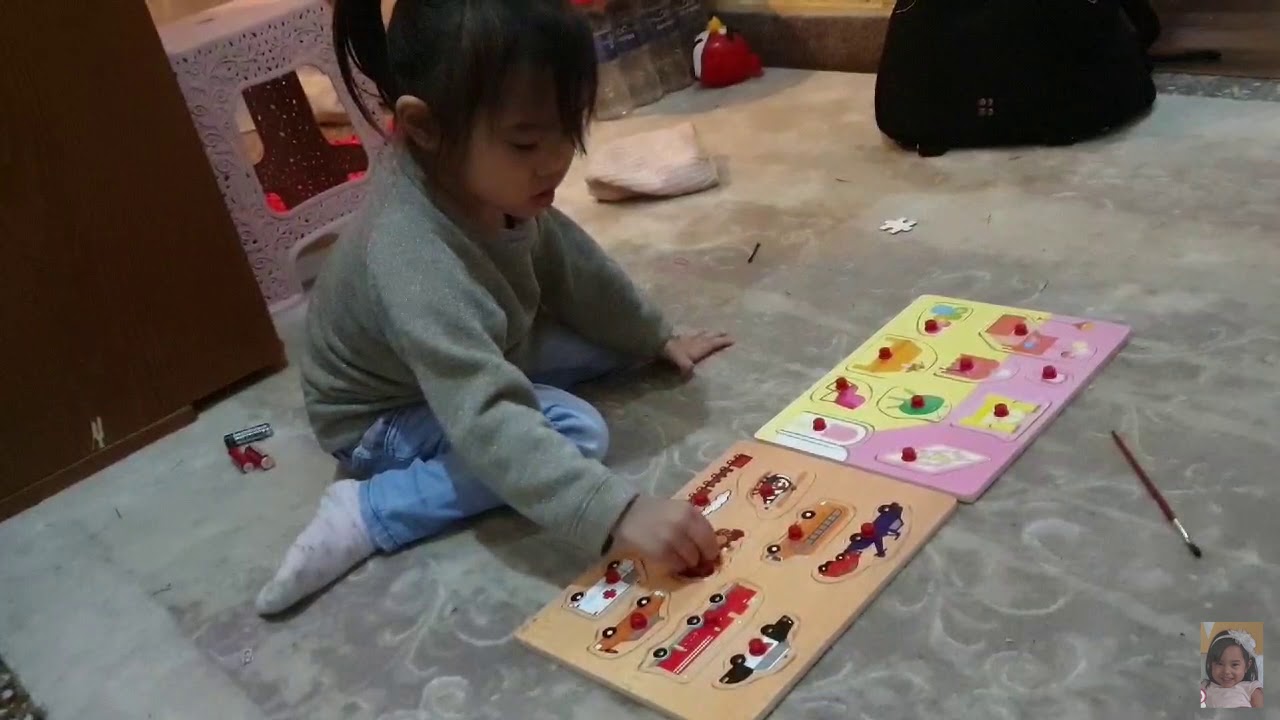 Playing Inset Puzzle - YouTube