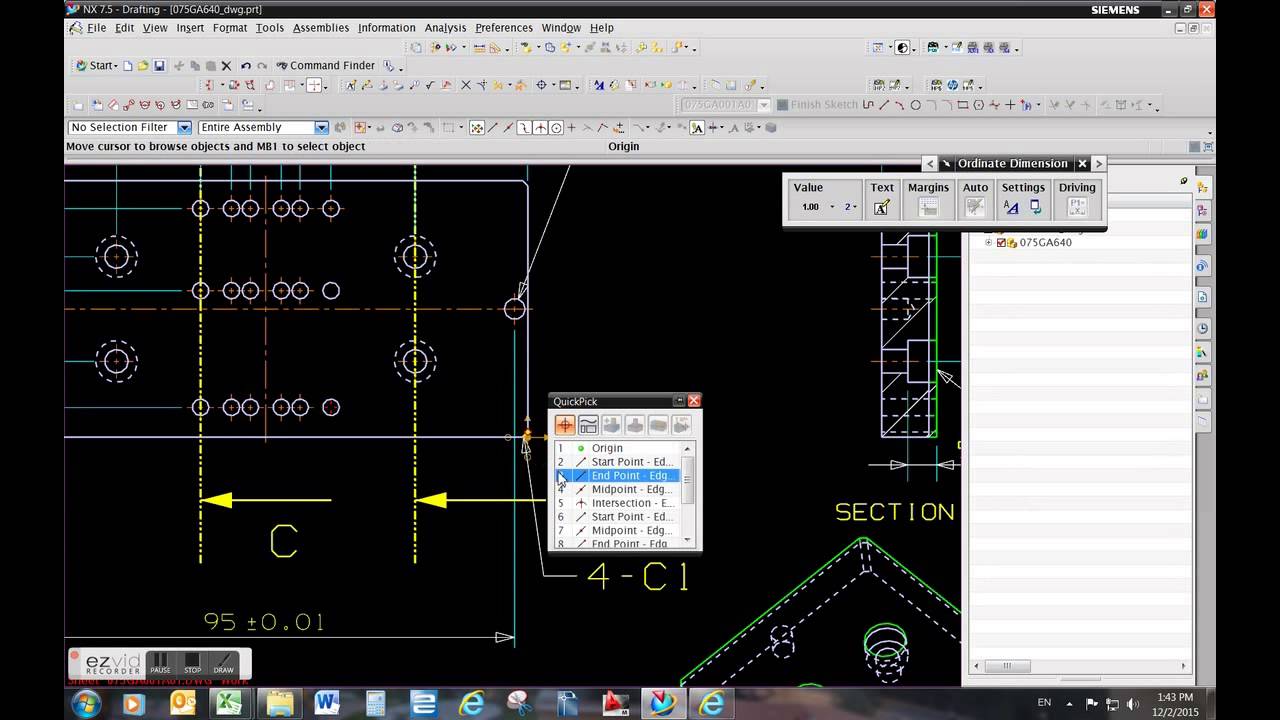 Changing the origin in UG NX for ordinate dimensioning - YouTube