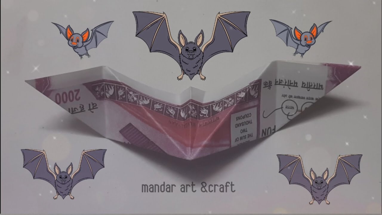 MY MONEY BAT ORIGAMI DOLLAR TUTORIAL DIY FOLDED - YouTube