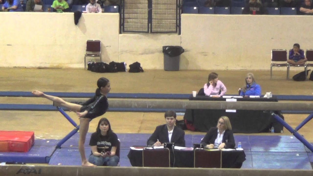gymnastics level 4 beam routine 2015 - YouTube
