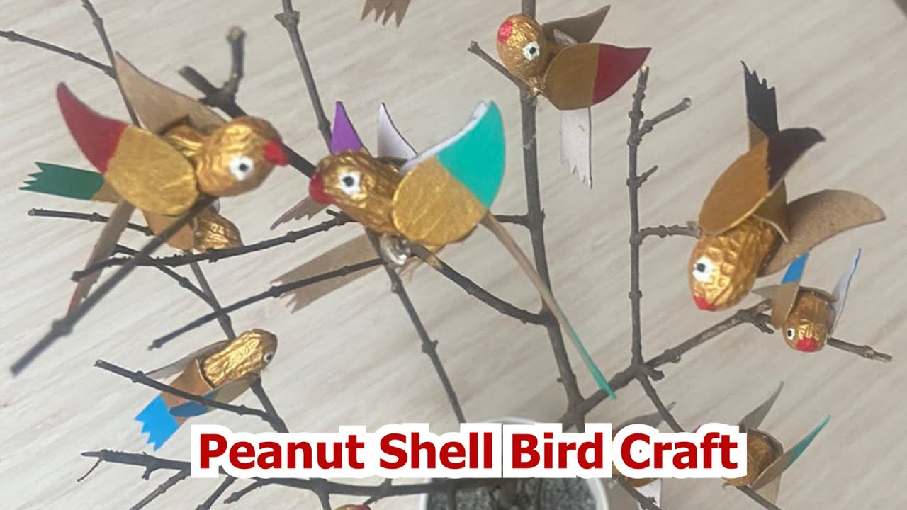 Peanut Shell Birds Craft | DIY Amazing Art And Craft #craft #diy - YouTube