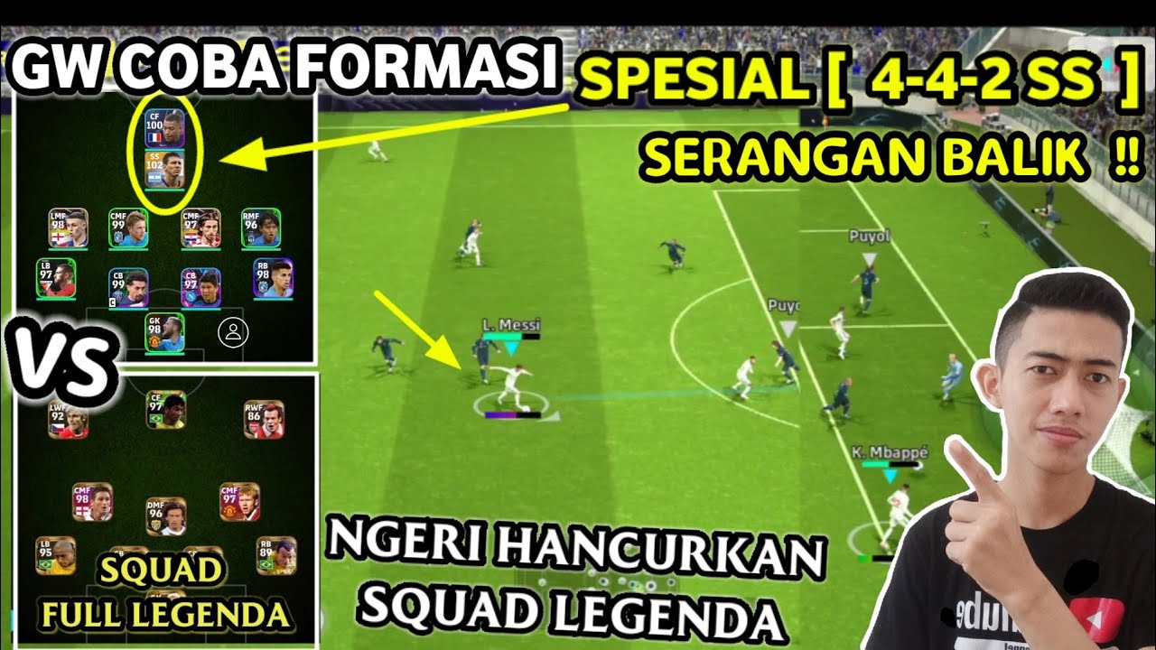 WOW !! REVIEW FORMASI 442 SPESIAL SS TERBAIK MALAH HANCURKAN FULL SQUAD ...