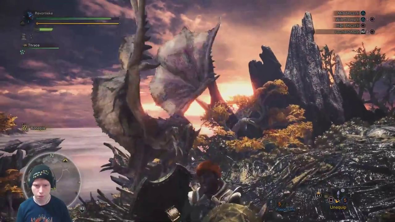 Monster Hunter World - Rathalos ~12:56 Lance Solo (With Palico) - YouTube