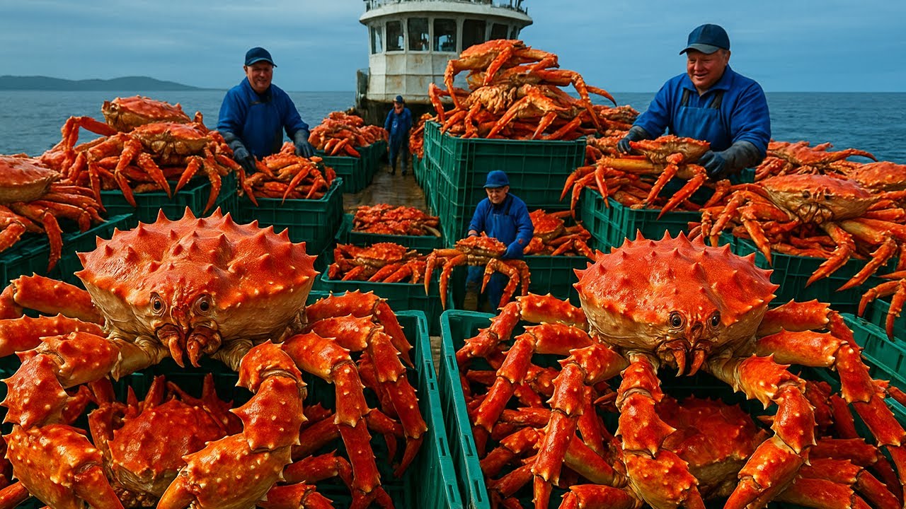 The Shocking Truth Behind King Crab Processing | Catching and Processing Seafood - YouTube