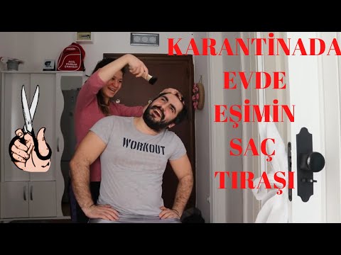 KARANTİNADA EVDE EŞİMİN SAÇINI KESTİM :))