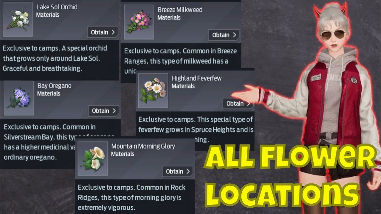 Where to Find all Flower Types in Camp | Undawn - YouTube