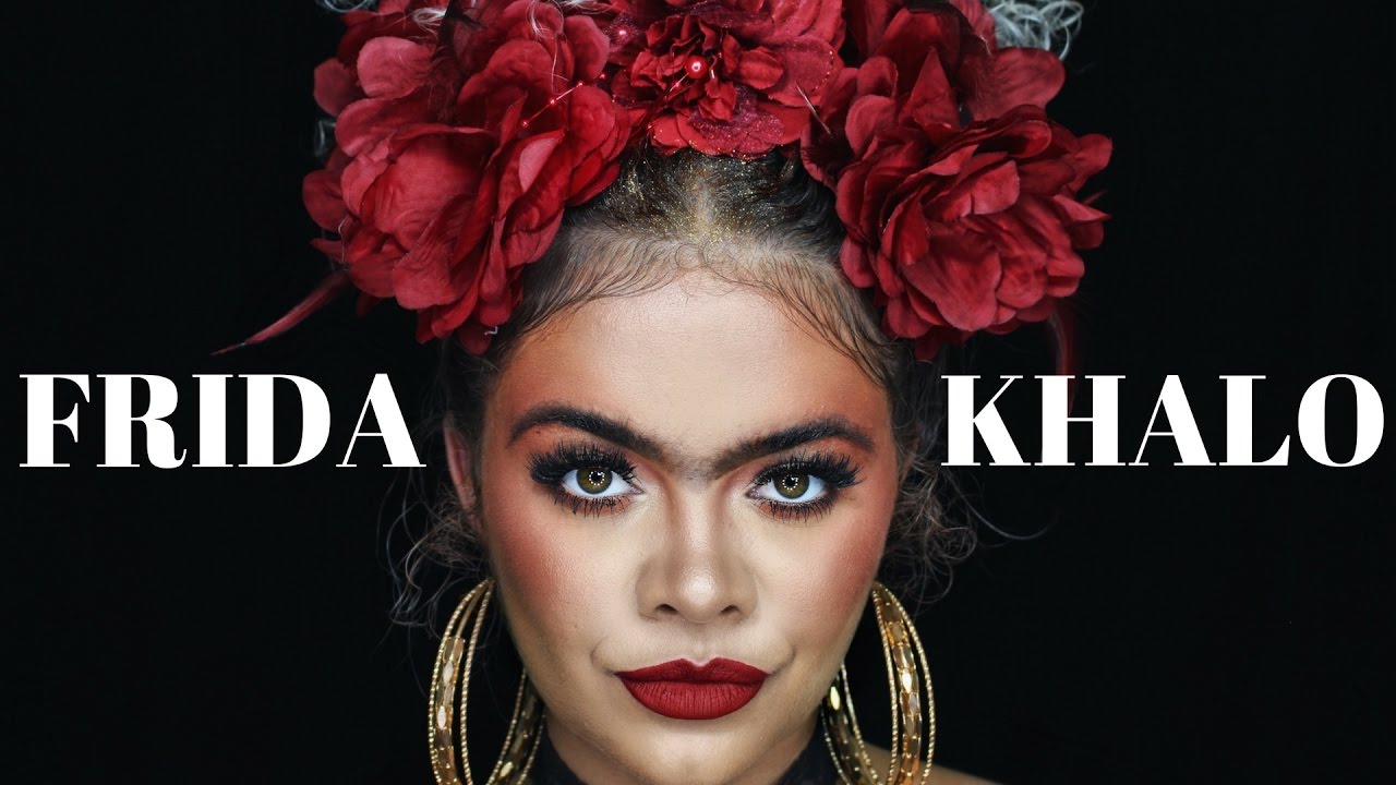 FRIDA KAHLO CACHEADA | MAKE E CABELO por Nina Gabriella - YouTube