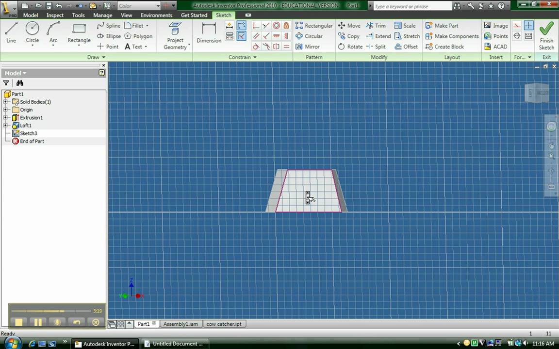F.Y.L.E. Autodesk Inventor Tutorial 1 Cow Catcher - YouTube