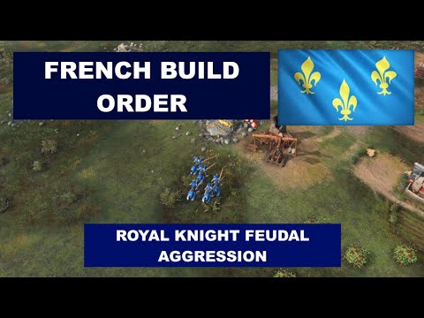 AOE4 - French Build Order - Royal Knight Feudal Aggression - YouTube