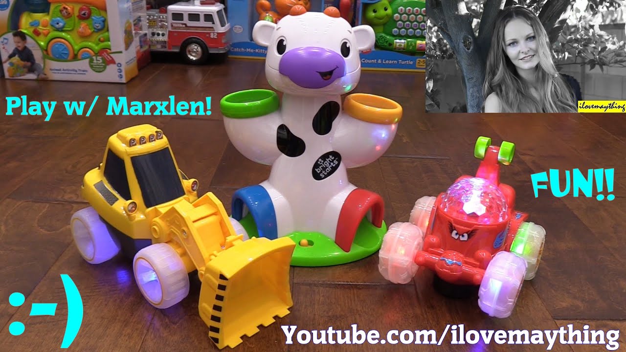 Construction Truck Toy, Bump & Go Car, Animal Farm Cow Play Set and ...