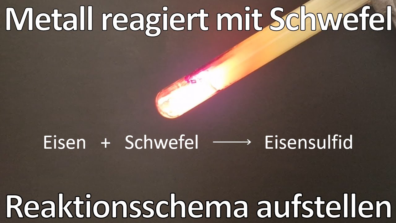Metall reagiert mit Schwefel - Reaktionsschema ( Wortgleichung ...
