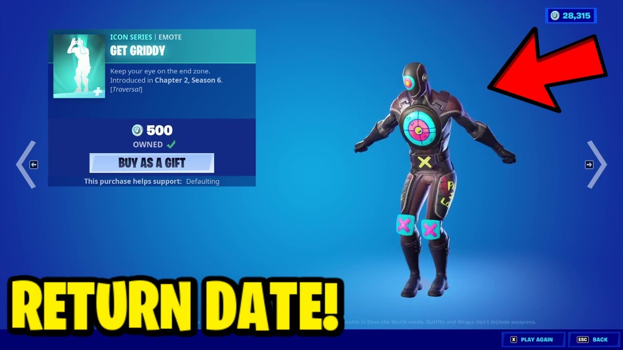 GET GRIDDY EMOTE Return Release Date In Fortnite Item Shop! - YouTube