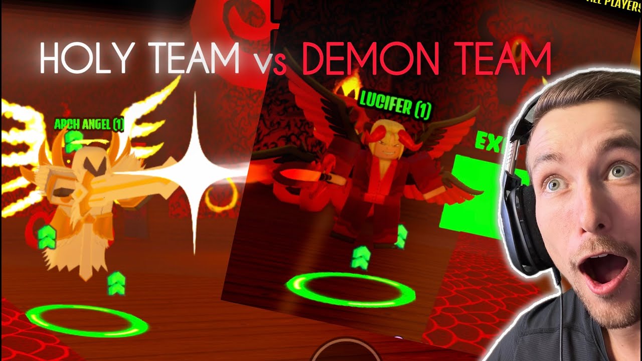 Holy Team vs Demon Team... WHO'S BETTER!? (The House TD on ROBLOX) - YouTube