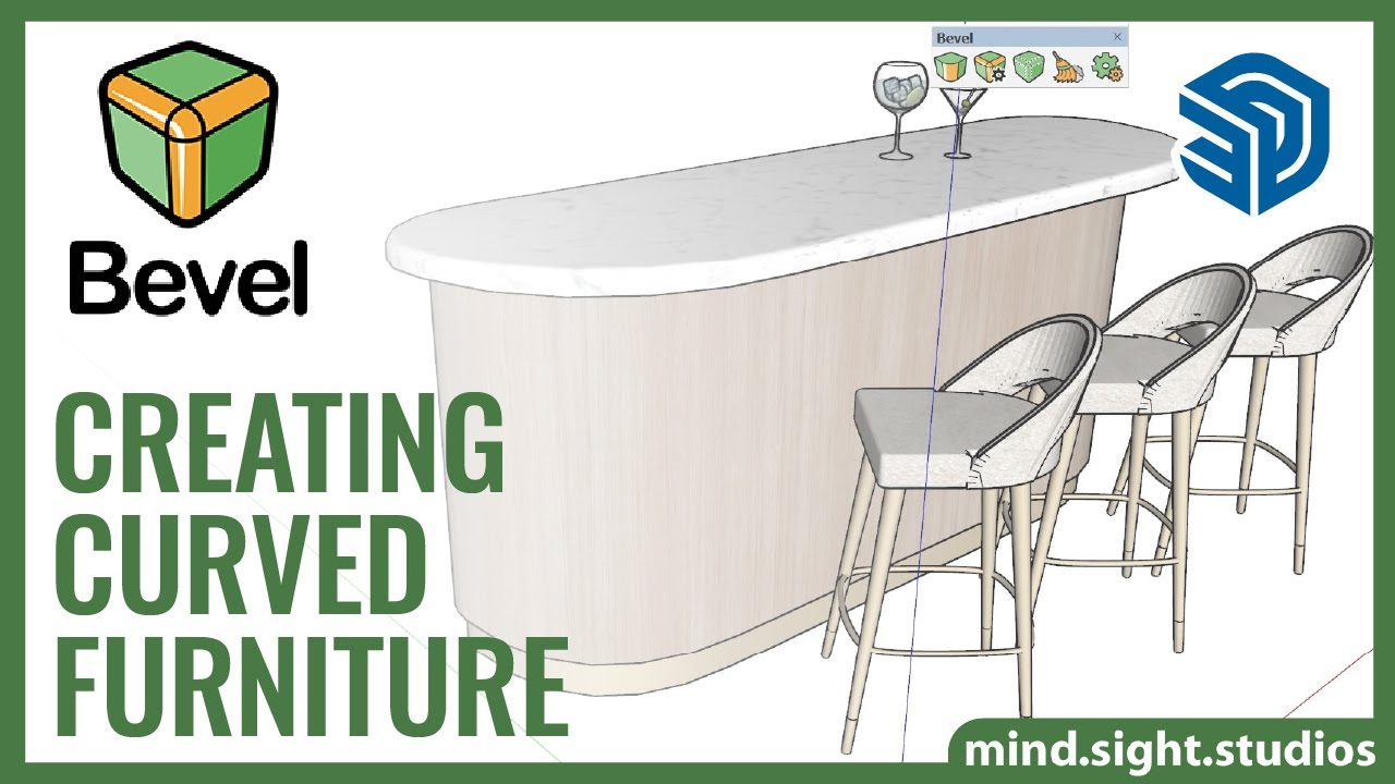 Create a Commercial Bar in SketchUp using the Bevel Tool - YouTube