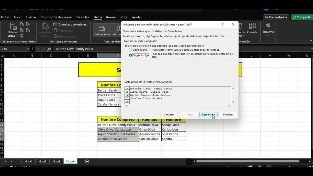 Separar datos en Excel - YouTube