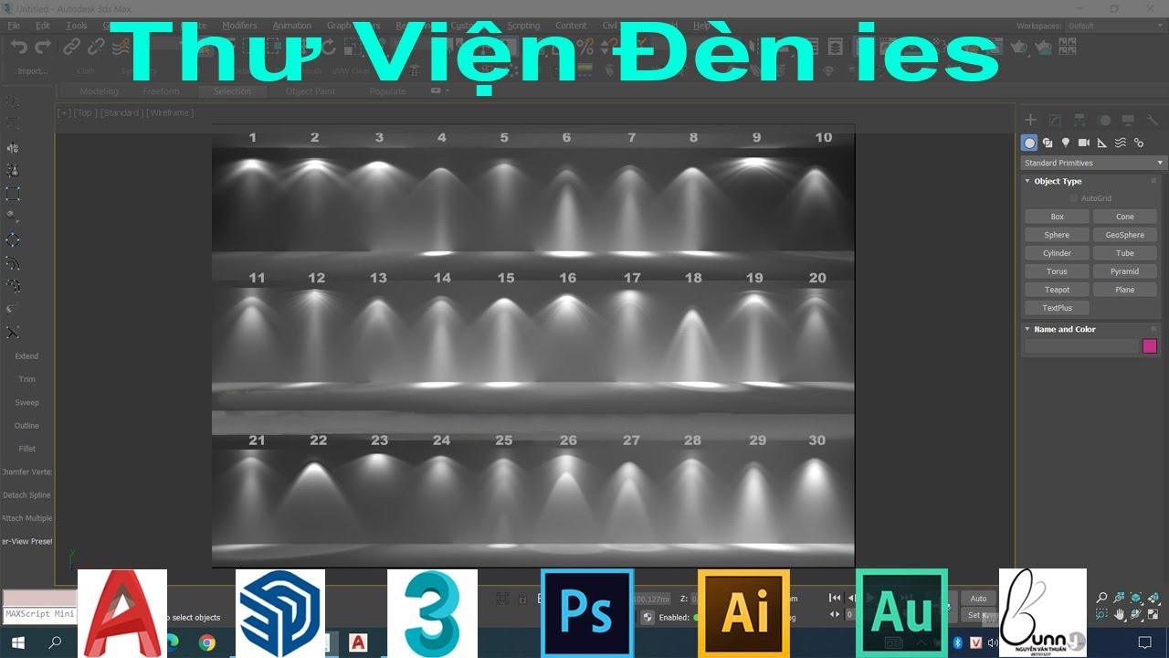 Thông số đèn ies trong 3ds max | Đặt ánh sáng trong 3dmax 2021 | bunnyht - YouTube