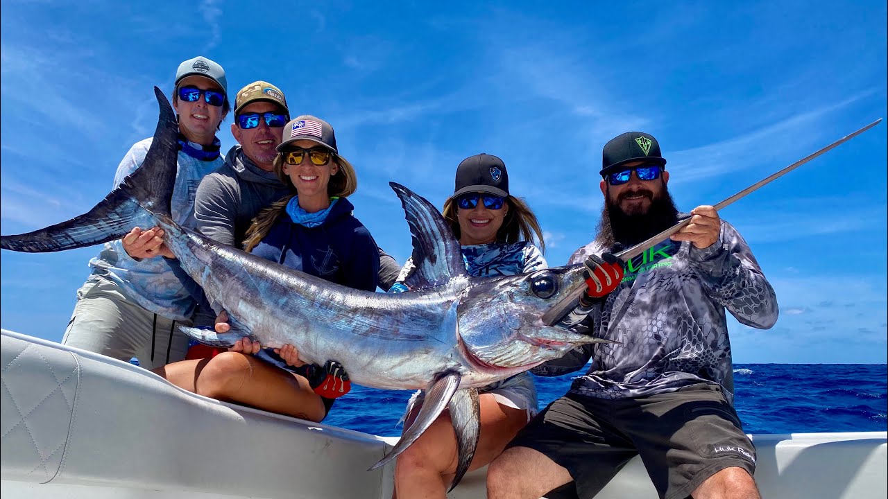 DEEP SEA SWORDFISH with BLUEGABE! Catch and Cook! - YouTube