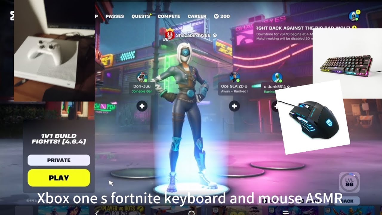 Xbox one s fortnite keyboard and mouse ASMR gameplay - YouTube