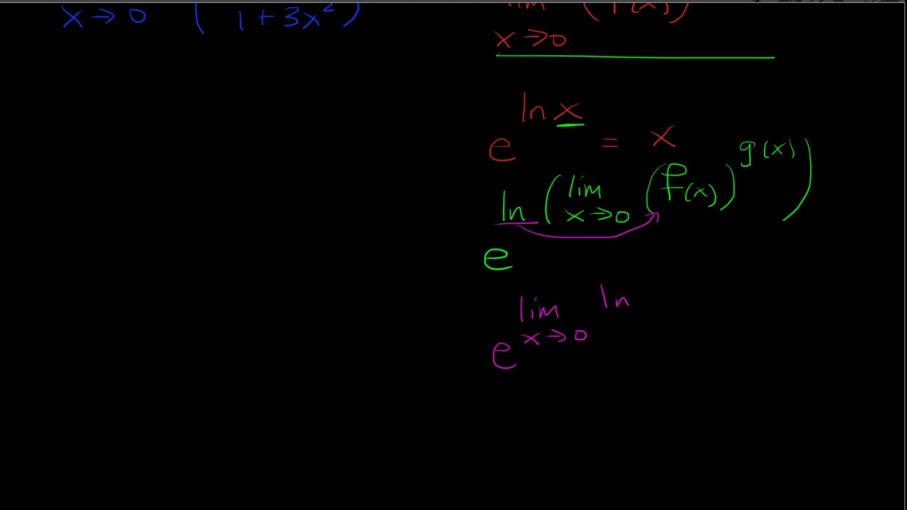 Solving limits using ln and e^x properties - YouTube