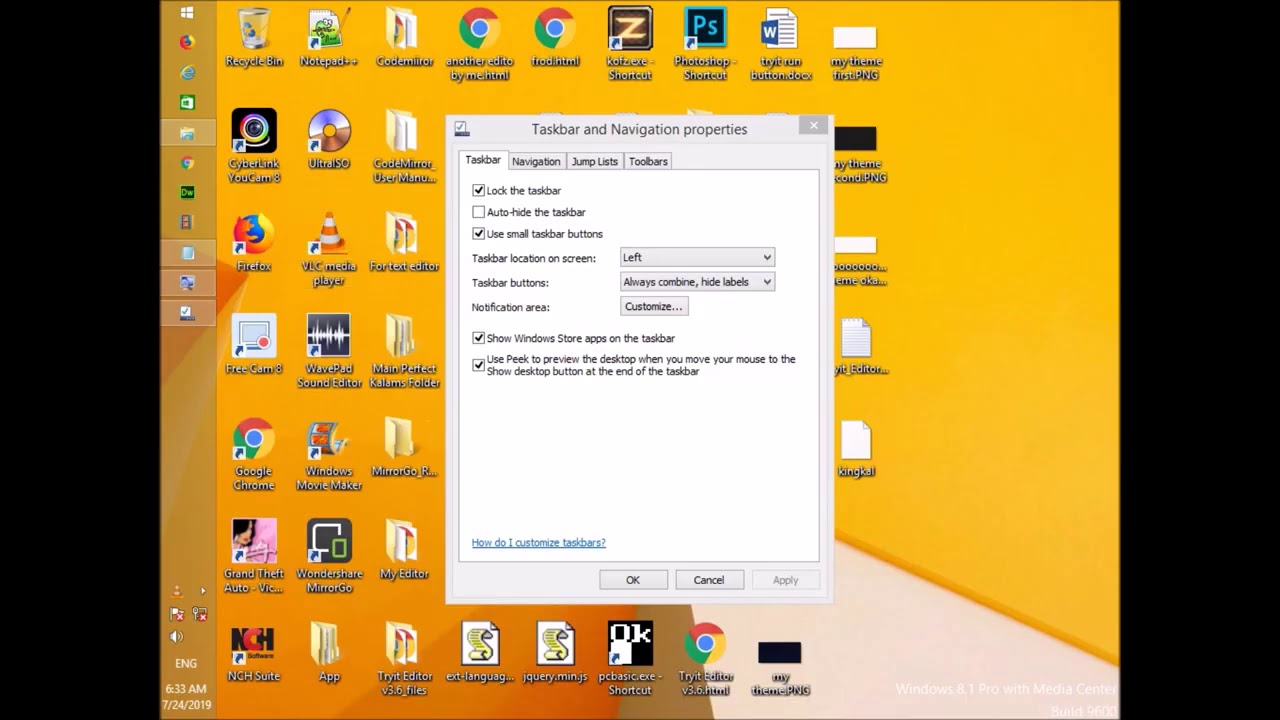 How to Costomize The Taskbar Location On Screen In Windows - YouTube