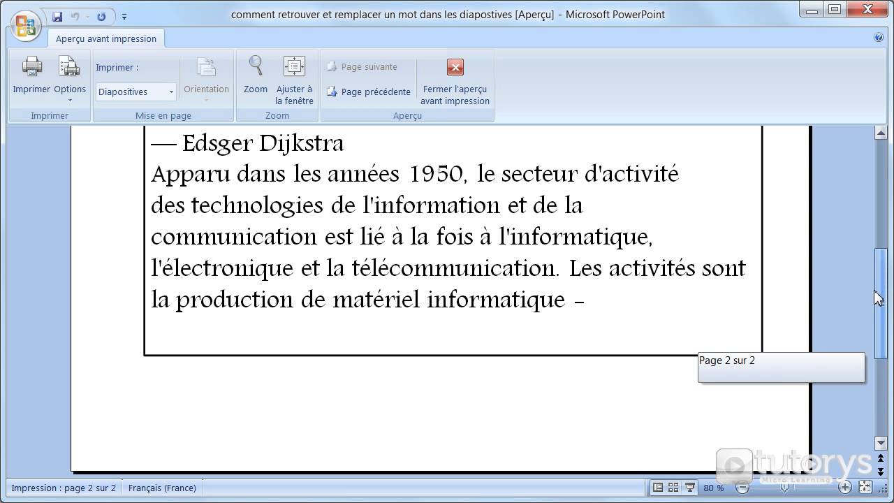 Comment faire un aperçu avant impression avec PowerPoint 2007 ? - YouTube