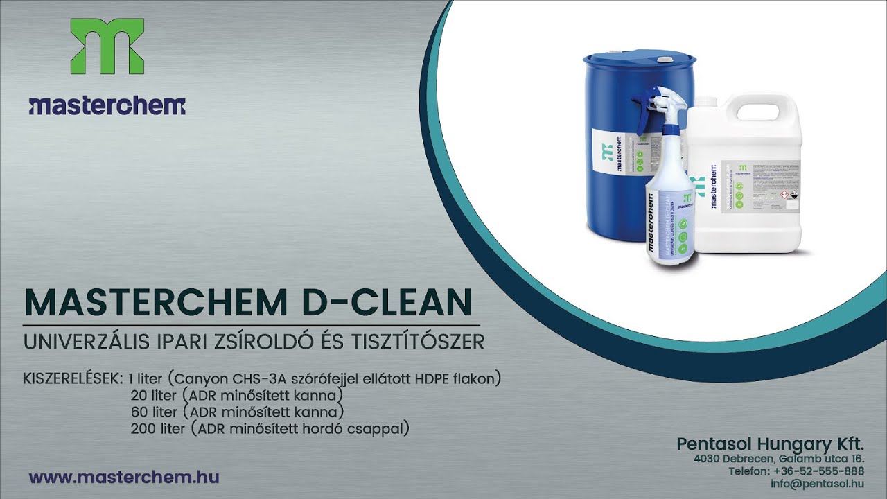 Ipari tisztítószer - Masterchem D-Clean - YouTube