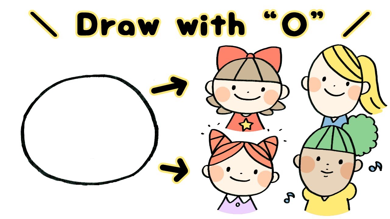 How to draw easy and cute girls with circles⭕👧 - YouTube