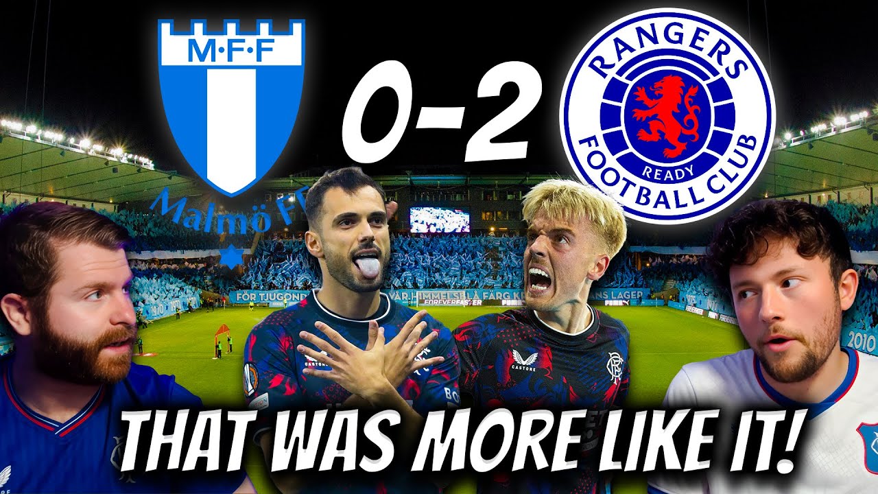 REACTION MALMO 0 RANGERS 2! THE BEST ASSIST WE'VE EVER SEEN - YouTube