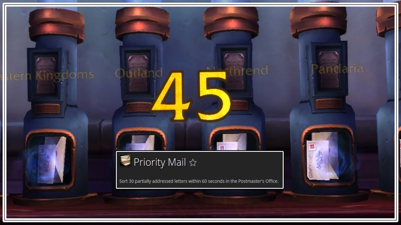 WoW - [ Postmaster Minigame ] 45 partially addressed letters - YouTube