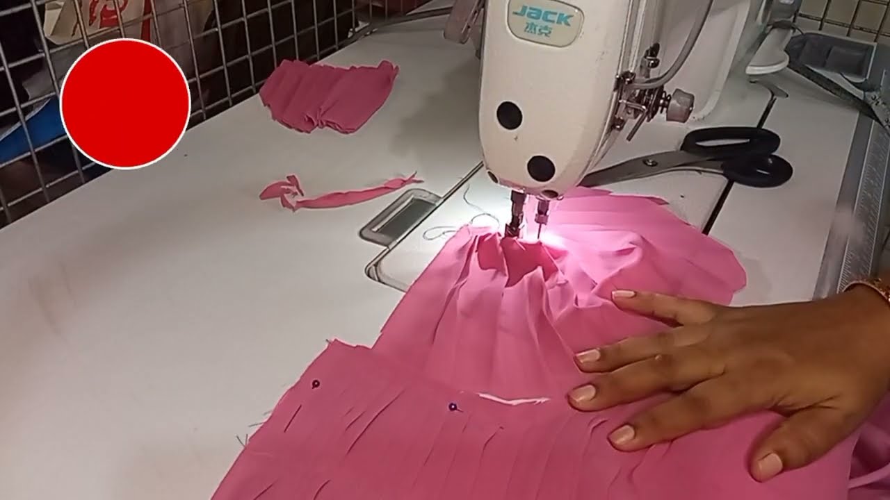 Pleated neck design for tops cutting and stiching video - YouTube