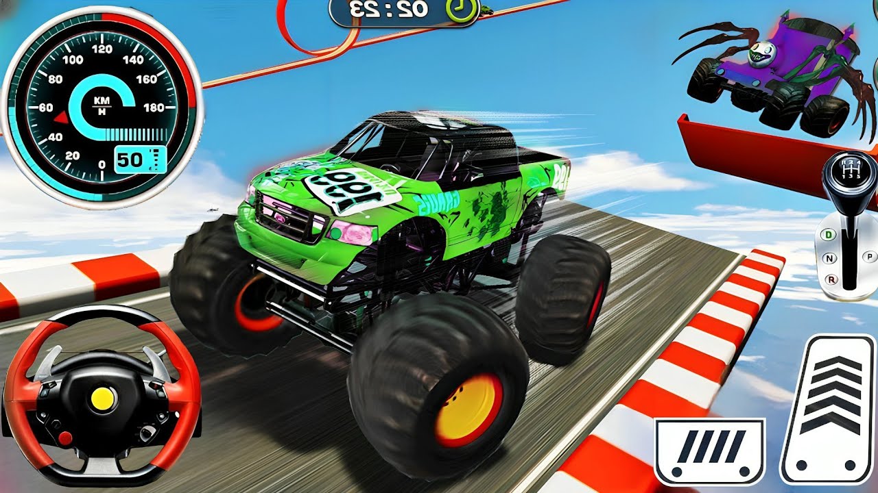 Monster Truck Mega Ramp Impossible Driver- Ramp Car Stunt Master ...