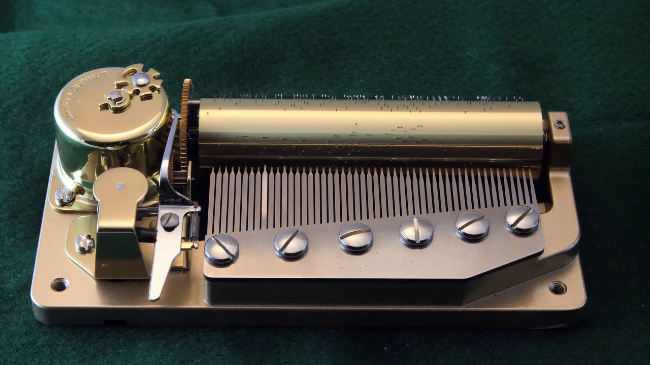Sankyo Orpheus 50 note music box movement - YouTube