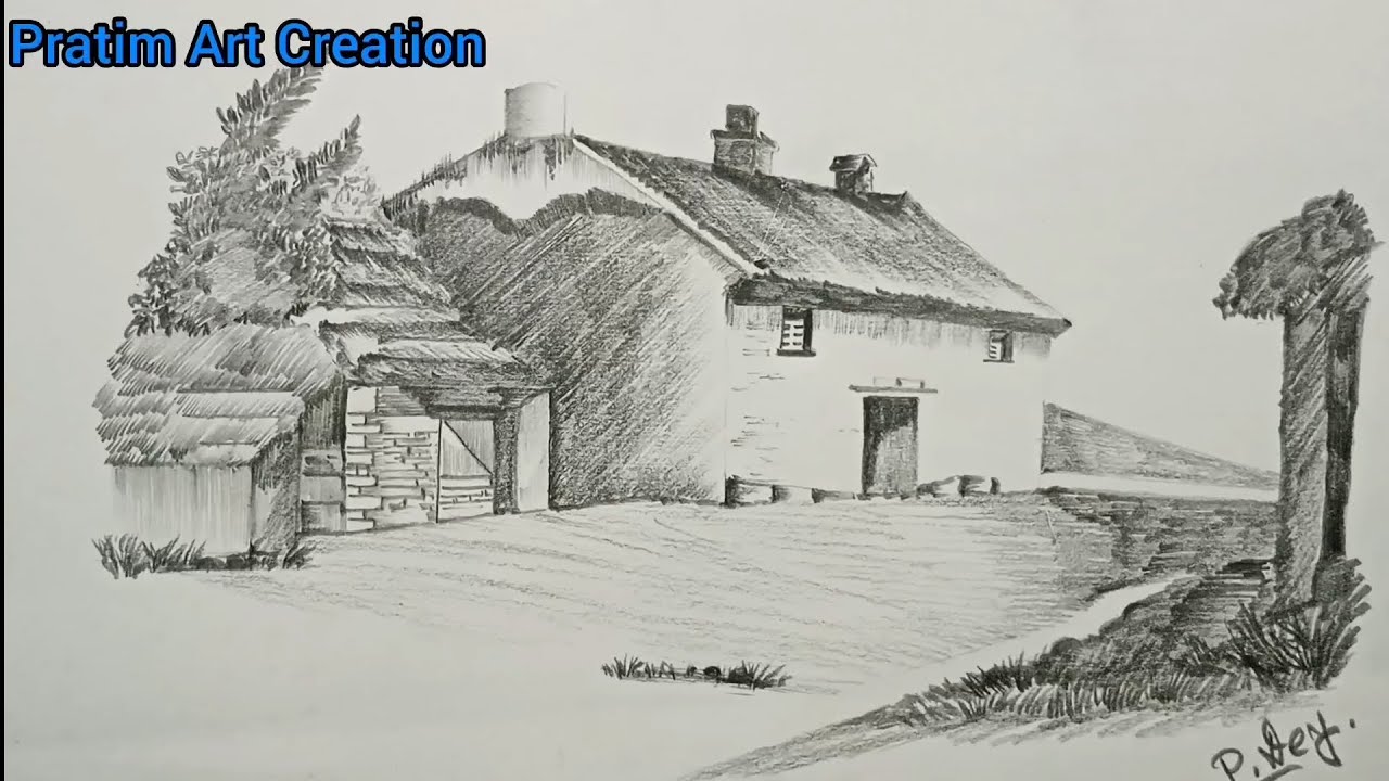 How to House Sketch Work #Pencil_Sketch Scenes #subject_drawing.🧑‍🎨 ...