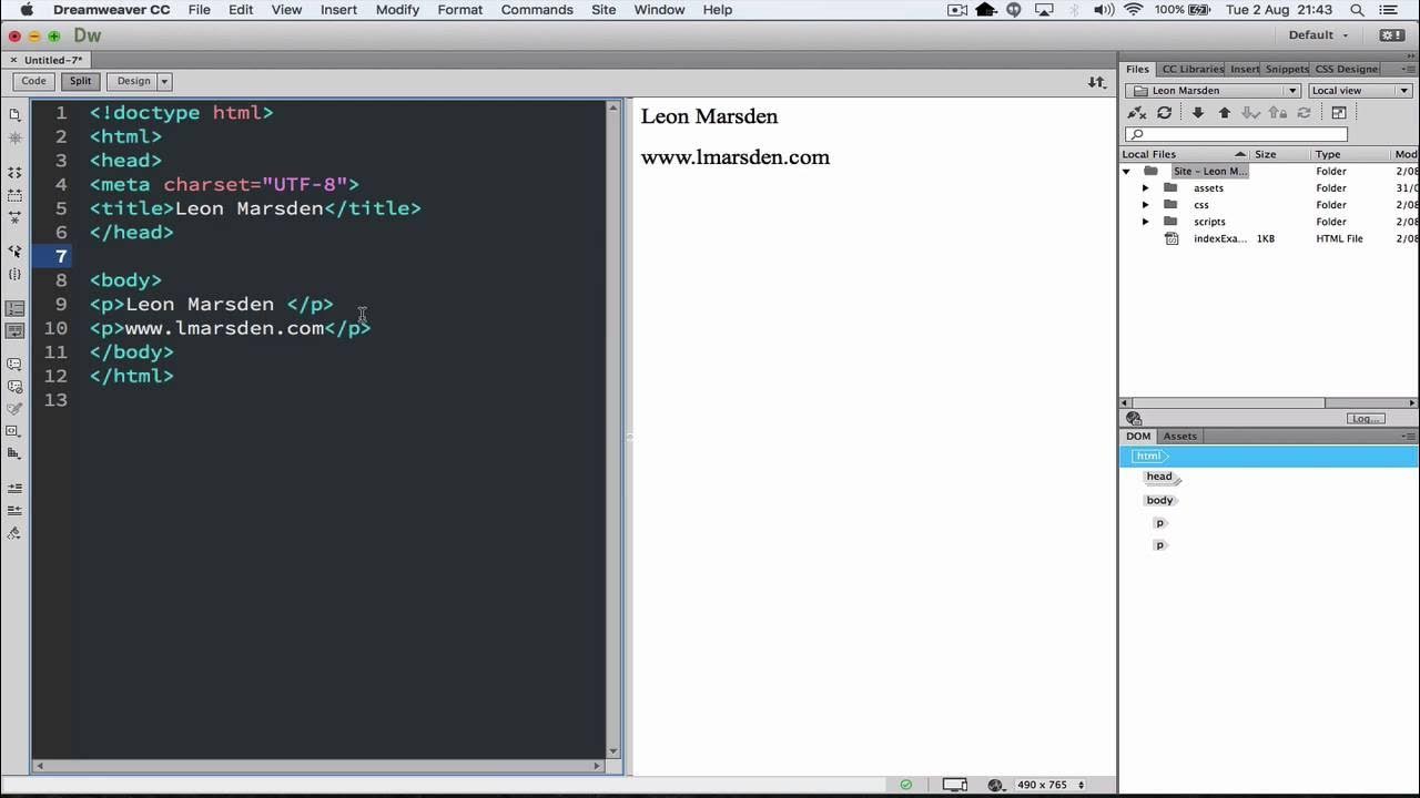 Setting up Dreamweaver for coding in HTML and Javascript - YouTube