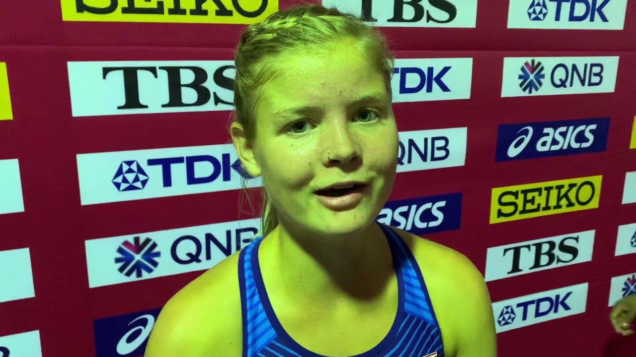 Allie Ostrander after bittersweet PB at 2019 Worlds - YouTube