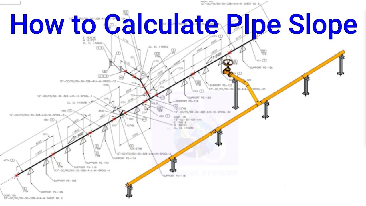 How to calculate the slope of a pipe in an isometric drawing. - YouTube