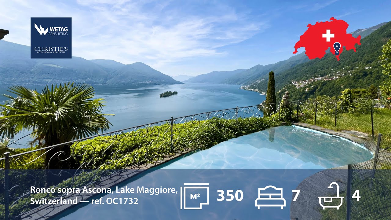 Mediterrane Villa mit Garten, Pool & Panoramablick in Ronco sopra ...