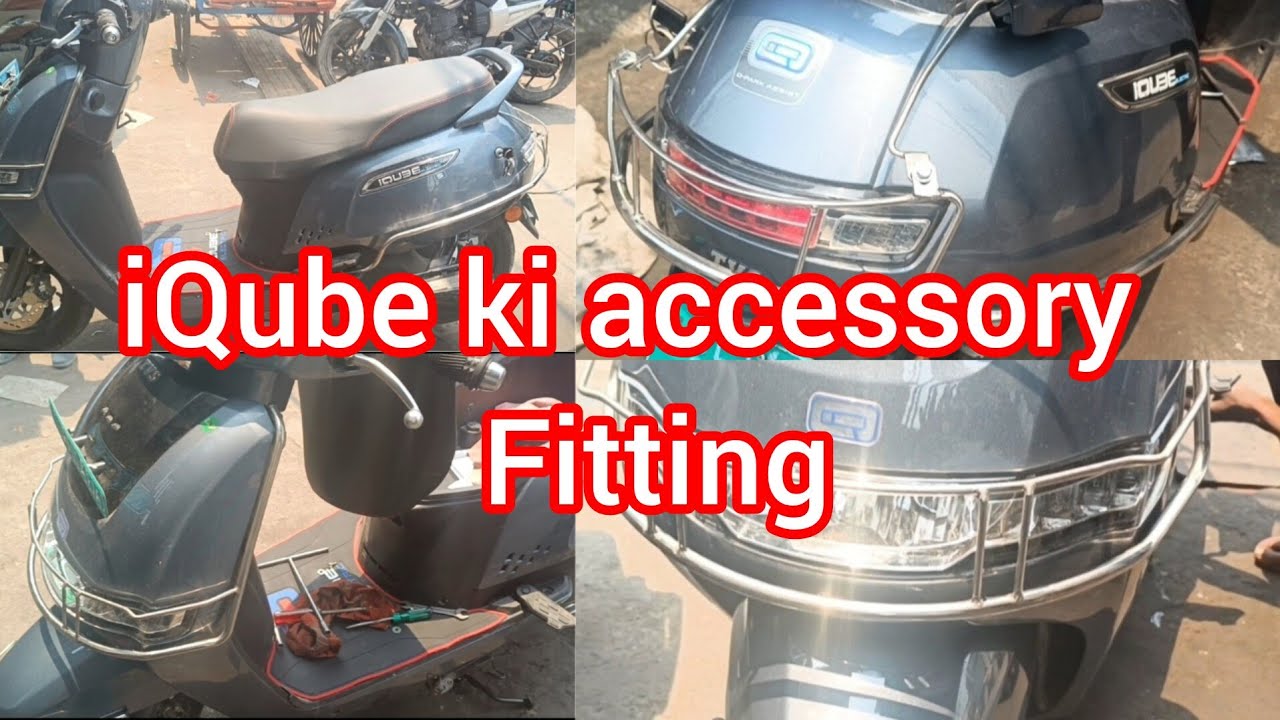 #TVS # I Qube electric scooty accessory fitting टीवीएस ए क्यूब ...
