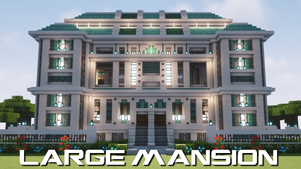 Building A LARGE MANSION From SCRATCH In Minecraft - TUTORIAL (FULL ...