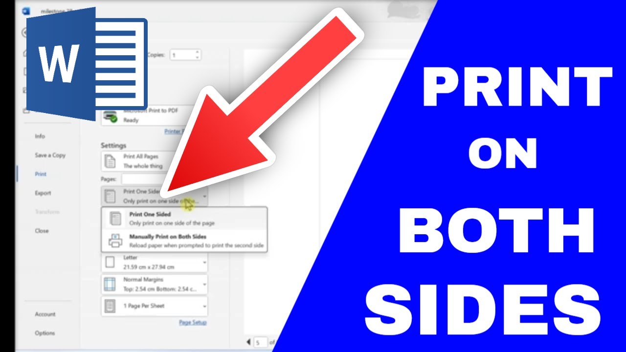 How to Print on Both Sides of the Paper in WORD | Double-Sided Printing ...