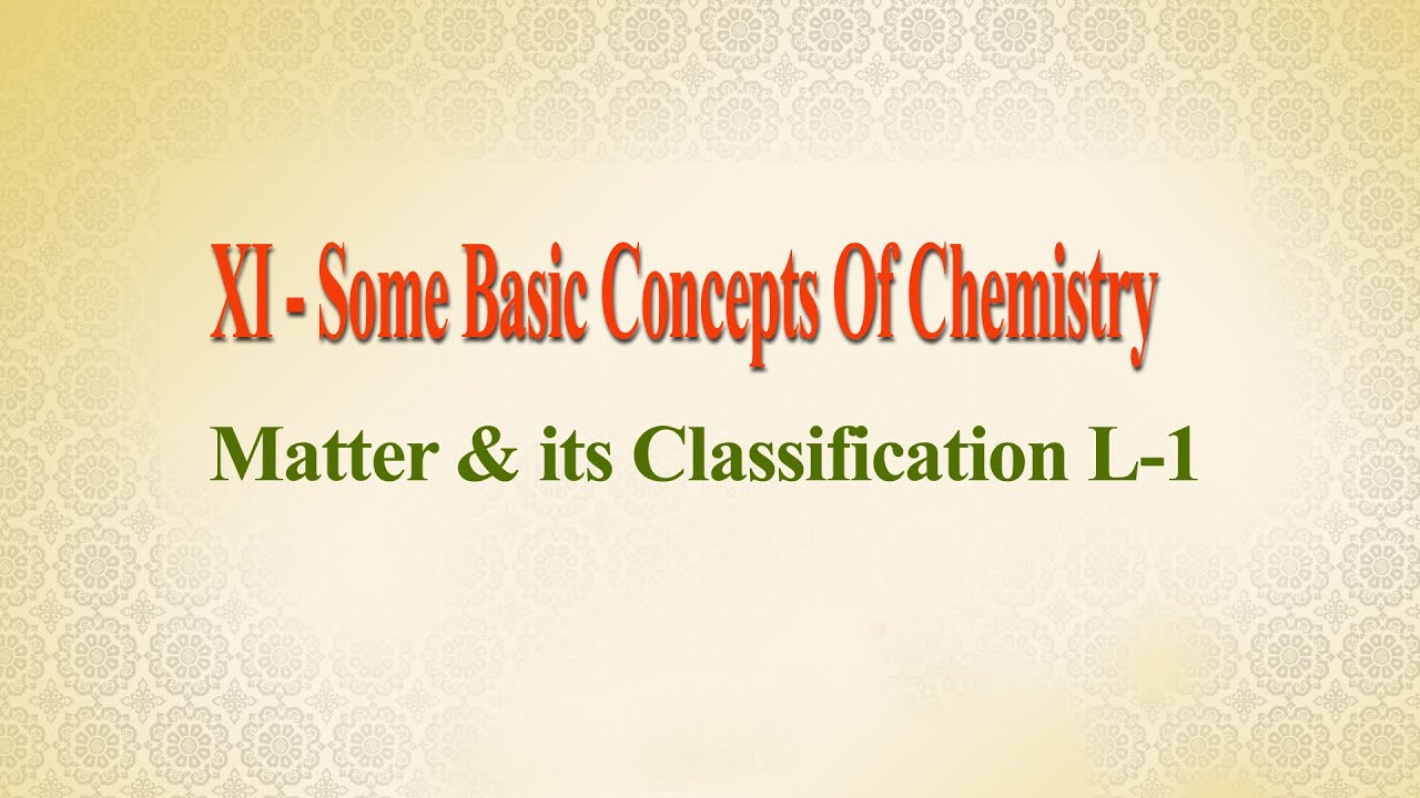 Class 11 CHEM : Chapter 1: Some Basic Concepts of Chemistry ...