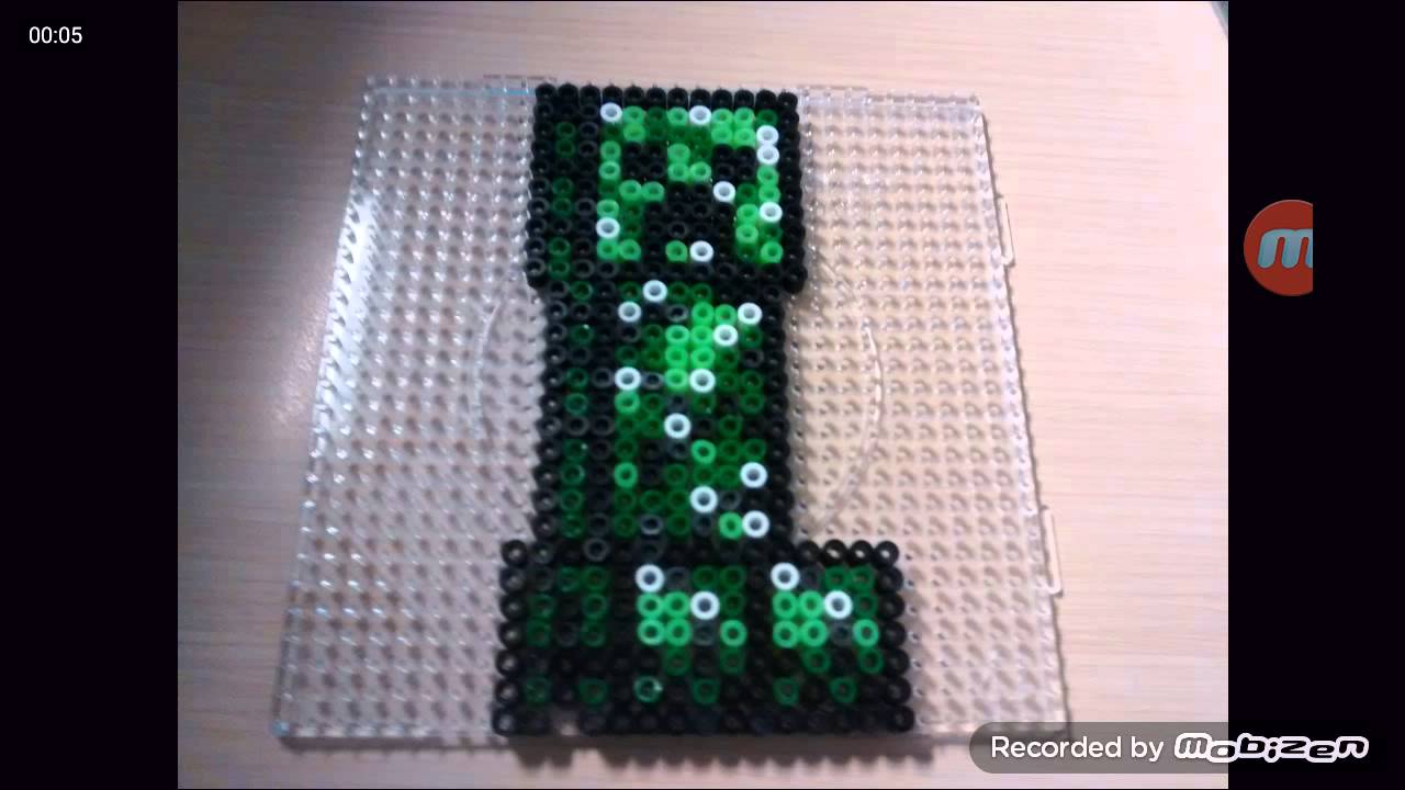 Patrón Creeper Minecraft Hama Beads - YouTube
