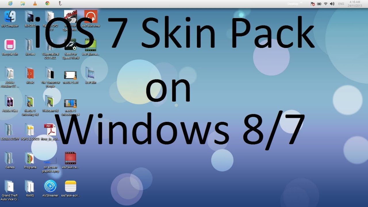 iOS 7 Skin Pack on Windows 8/7 - Customize you Desktop! - YouTube