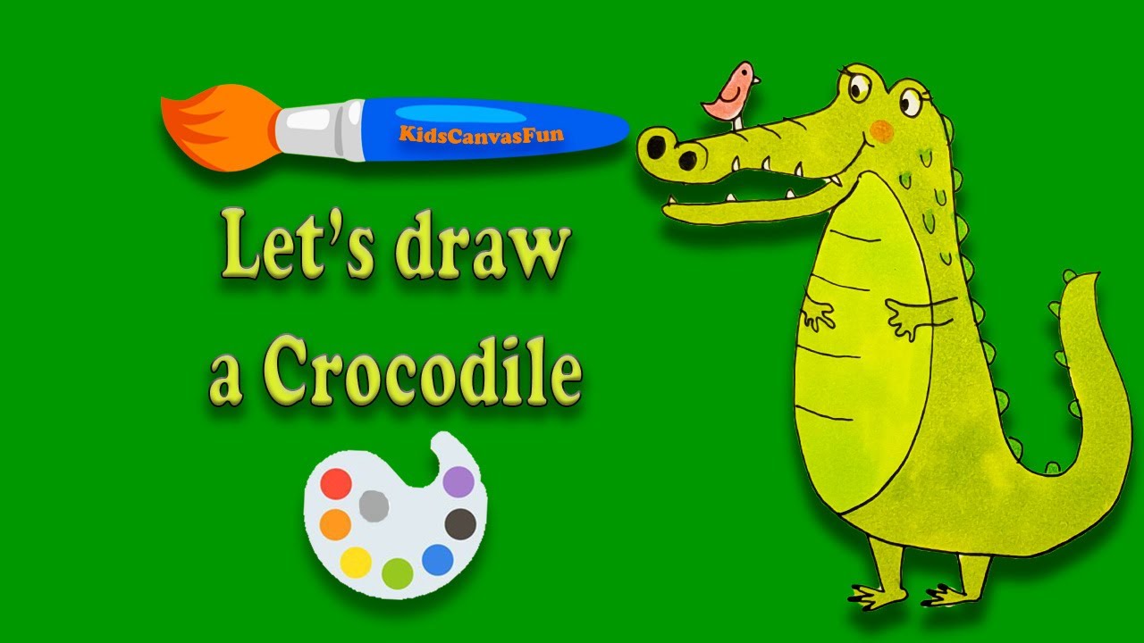 Crocodile Drawing, Painting, Coloring for Kids and Toddlers ...