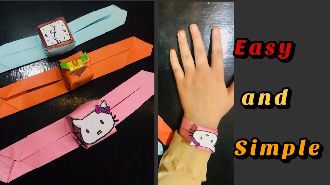 How to make simple paper watch|Origami watch|Easy paper watch|DIY for ...