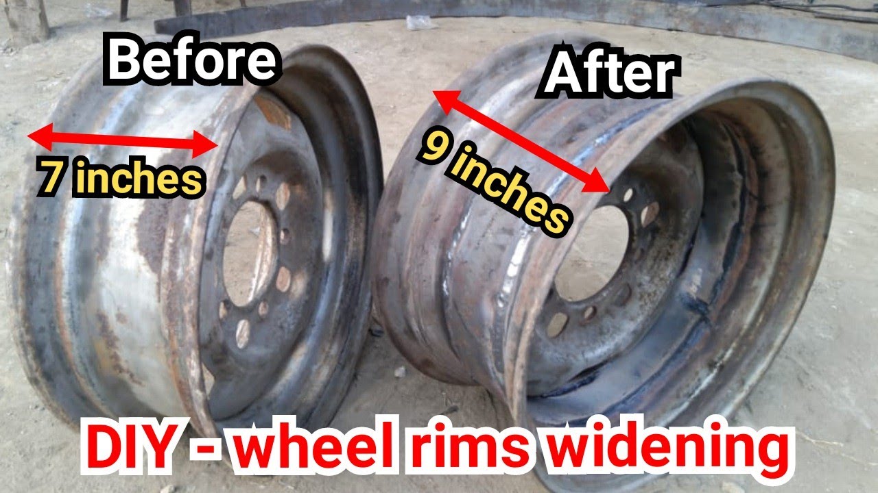 DIY - Wheel rims widening / using simple tools - YouTube